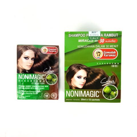 BSY NONI Magic Dark Brown - Simple & Instant Shampoo Hair Colour
